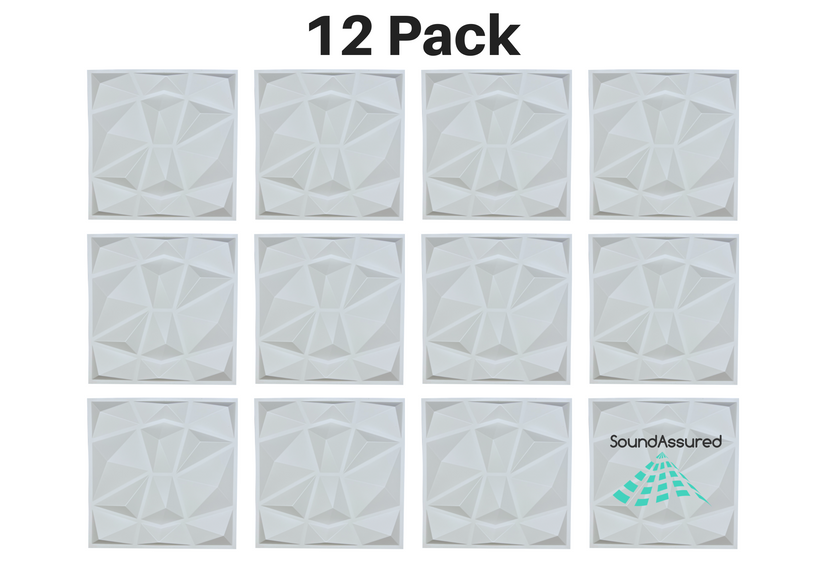 12 Pack - PVC Geometric 3D Wall Panel For Sound Diffusion - Modern 3D ...