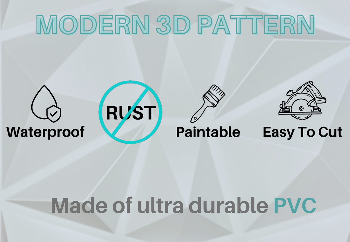 12 Pack - PVC Geometric 3D Wall Panel For Sound Diffusion - Modern 3D ...